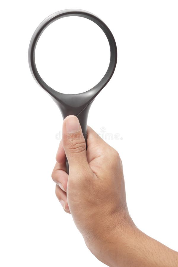 Hand with magnifying glass stock image. Image of investigating - 14692465