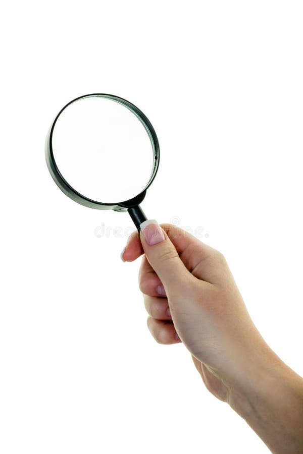Hand with a Magnifying Glass Stock Photo - Image of burning, magnifying ...