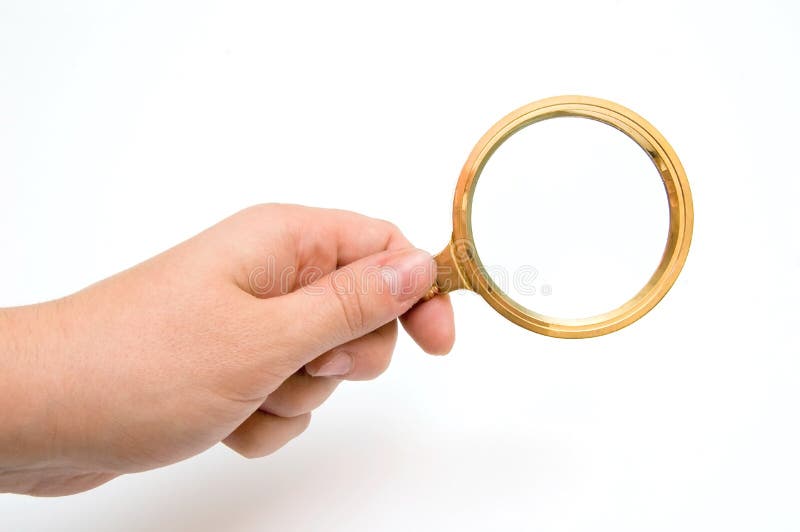Hand magnifying glass stock photo. Image of loupe, bronze - 7250226