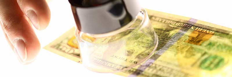 Hand with Magnifying Glass and Dollars, Money Check Stock Image - Image ...
