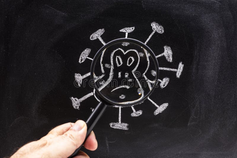 Hand with a Magnifying Glass Looking at the Monkeypox Virus Stock Image ...