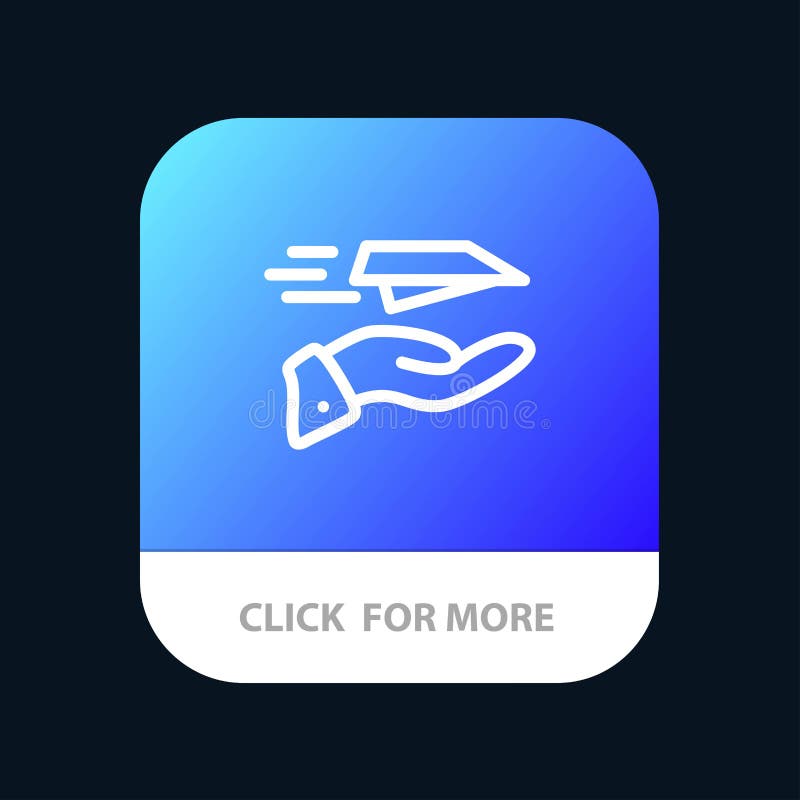 Hand, Mail, Paper Plane, Plane, Receive Mobile App Button. Android and ...