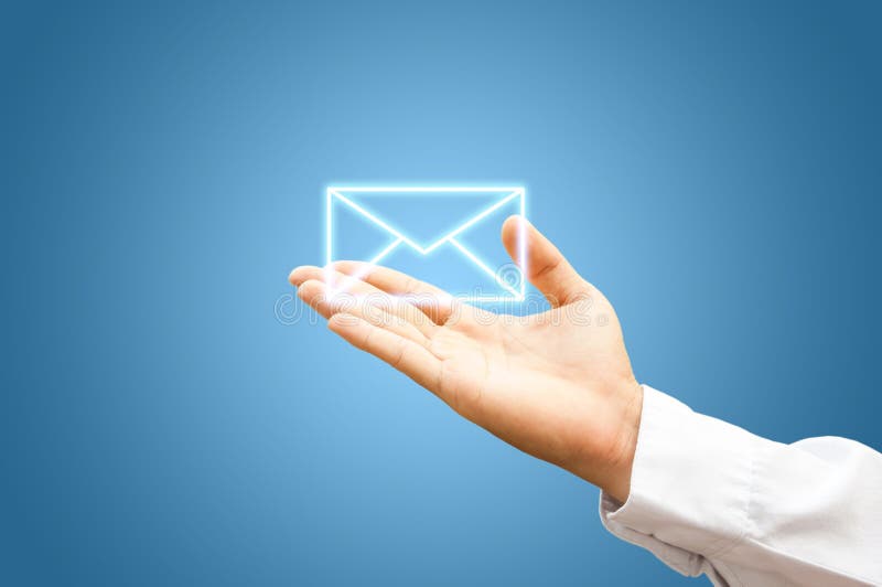 Hand with mail symbol stock image. Image of intelligent - 25584455