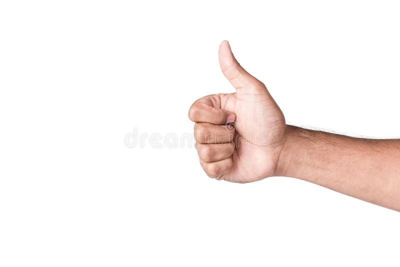 Hand Make Good Thumbs Up Isolated on White Stock Photo - Image of vote ...