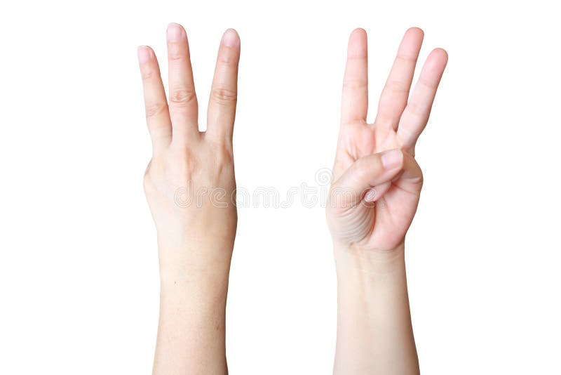 Hand make three sign stock image. Image of white, number - 20594251