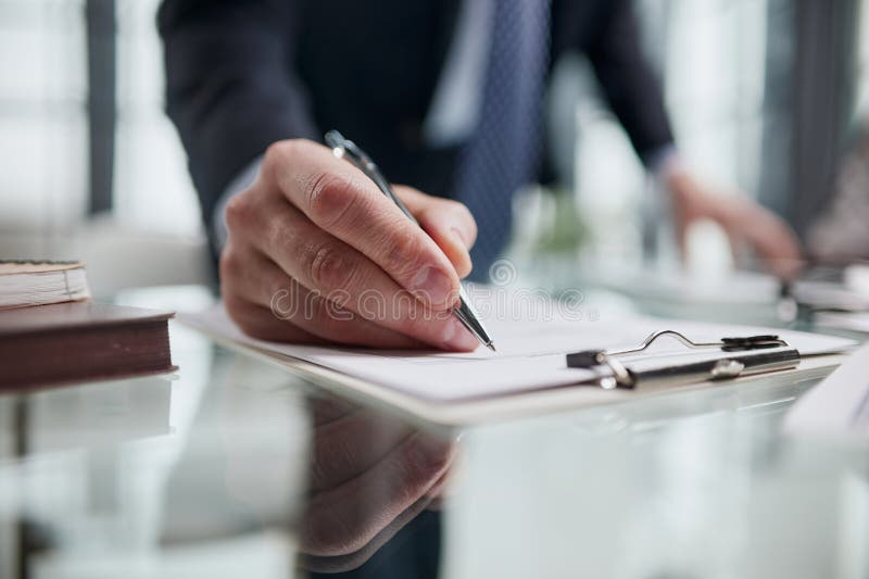 Hand Makes Notes on a Paper Notebook, Close-up Stock Image - Image of ...