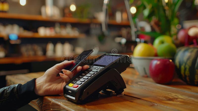 Hand Using Contactless Payment. AI Generated Stock Photo - Image of ...