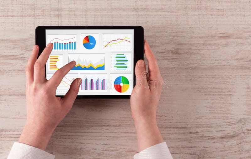 Hand Making Reports on Tablet Stock Image - Image of businessperson ...