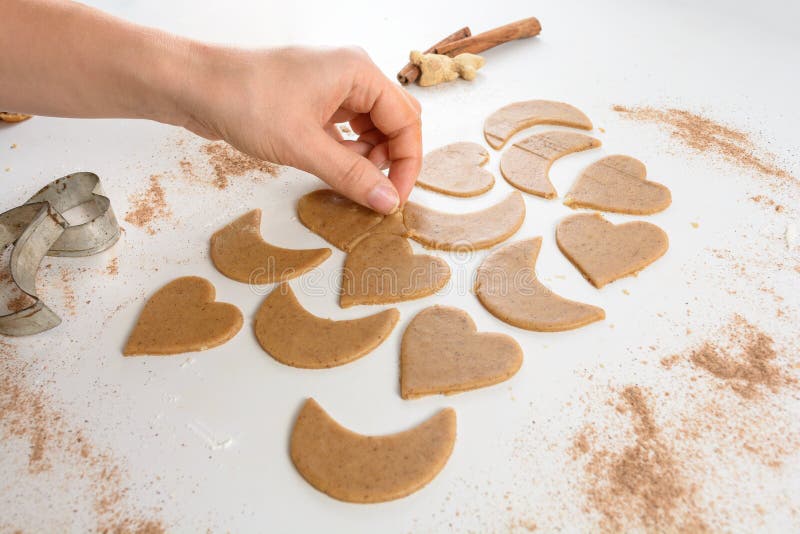 Hand making ginger cookies stock photo. Image of delicious - 171416374