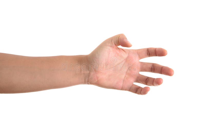 A Hand Making a Grabbing Gesture in Front of a White Background Stock ...