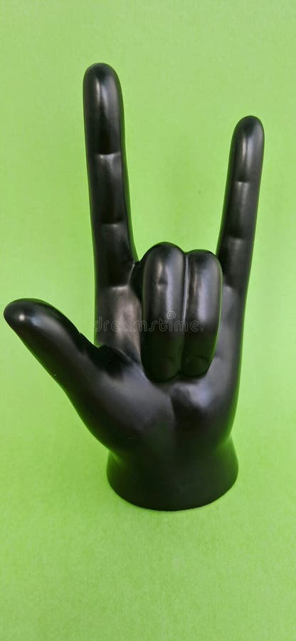 Hand Making Heavy Metal Hand Gesture Stock Image - Image of hand, blue ...
