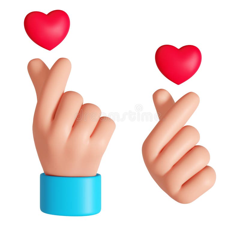Hand Making Korean Heart Sign. Elements for Love and Relationship ...