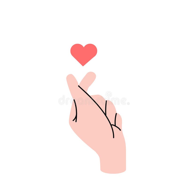 Hand Making Mini Heart Sign Symbol Vector Stock Vector - Illustration ...