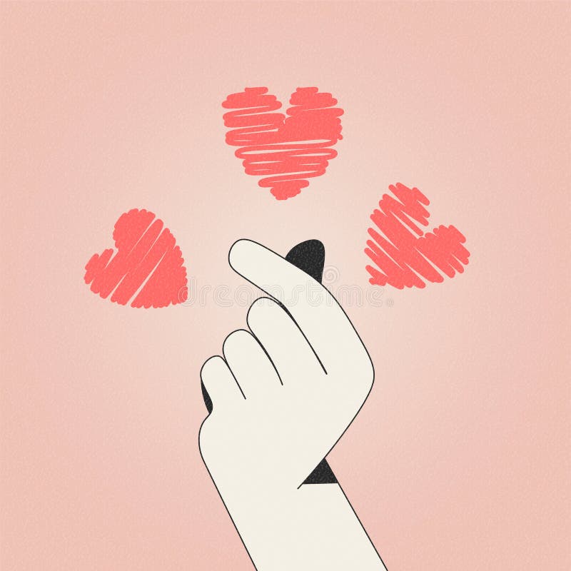 Hand Making Mini Heart Symbol. Love Concept Stock Vector - Illustration ...