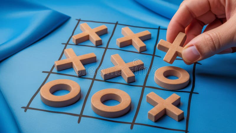 Hand Making Move in Tic-Tac-Toe Stock Photo - Image of competition ...