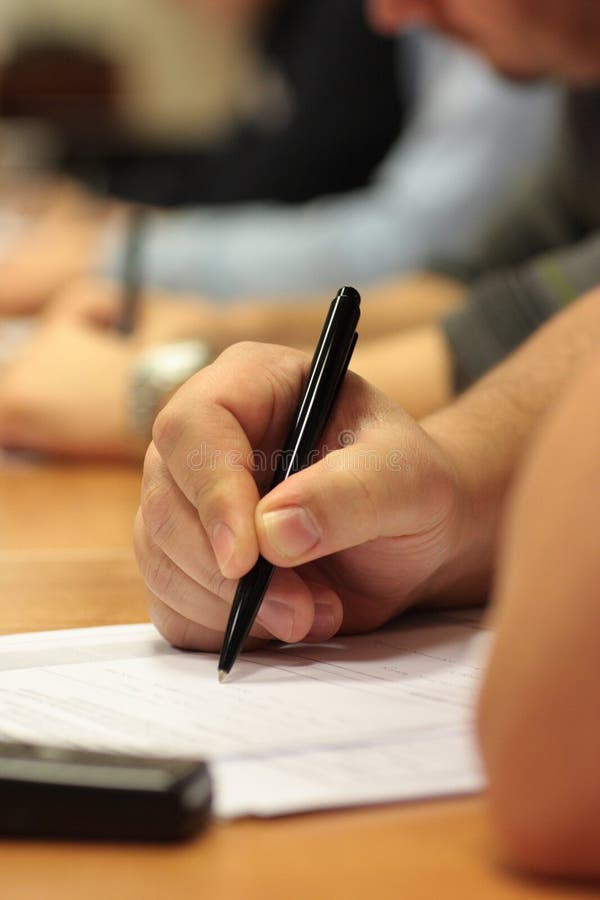 Hand making notes stock photo. Image of essay, desk, expertise - 6875986