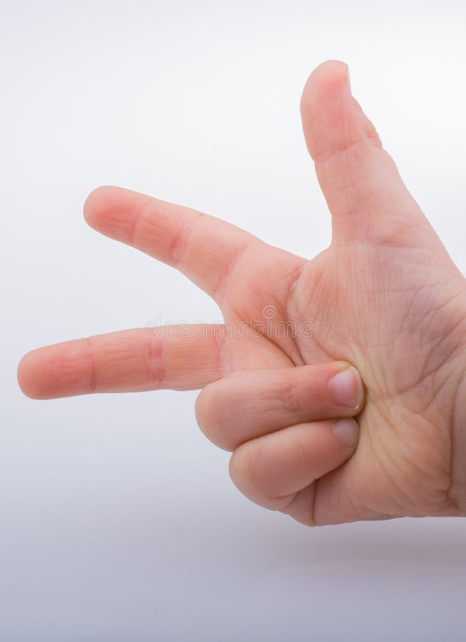 Hand Making a Number Three Gesture Stock Photo - Image of symbol, empty ...