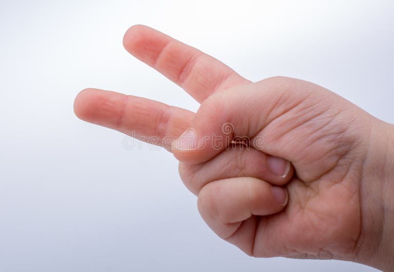 Hand Making a Number Two Gesture Stock Photo - Image of human, gesture ...