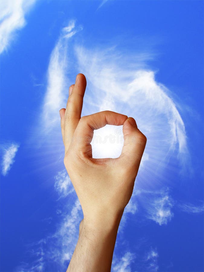 Hand making OK sign stock photo. Image of correct, blue - 10363830