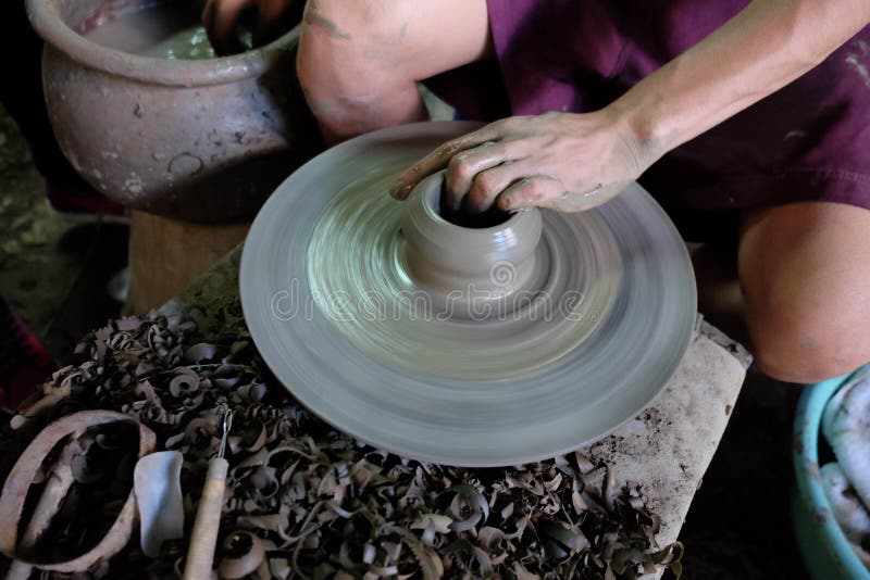 Hand making pottery stock photo. Image of countryside - 63740694