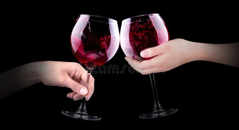 Hand Making Toast With Wine Stock Photo - Image of cheers, hand: 35839886