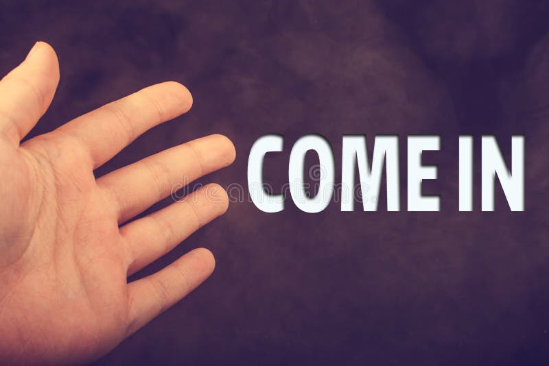 Hand Making Come in Gesture Stock Image - Image of concept, female ...