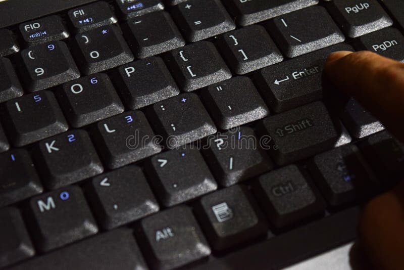 Hand Male Press Keyboard Computer Stock Photo - Image of busy ...