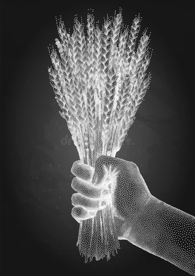 Hand with Malt in Stippling Technique Stock Vector - Illustration of ...