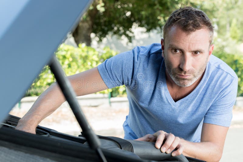Hand man checking car stock photo. Image of safety, inspection - 234015068