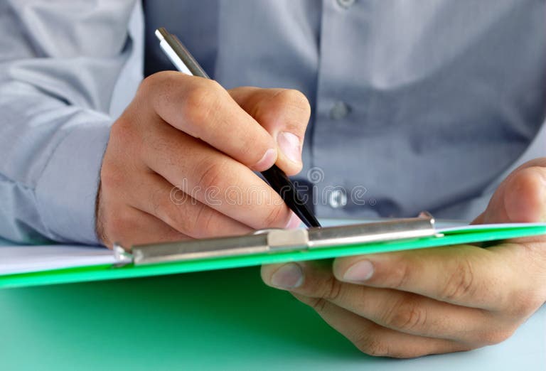 The Hand of the Man Does Entries Stock Image - Image of manager ...