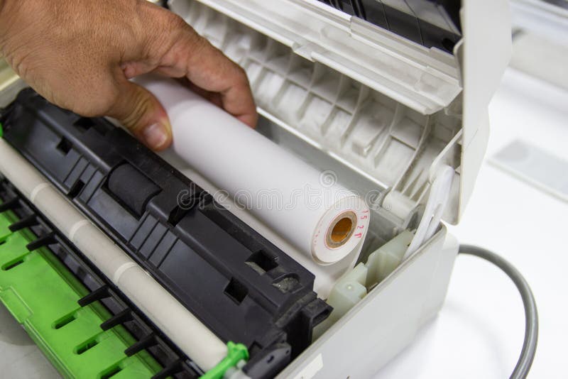 Hand of Man Hold Fax Paper Setup To Fax Stock Image - Image of hand ...