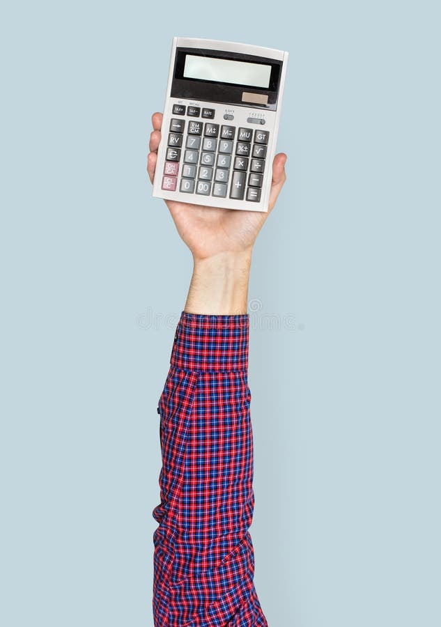 Hand of Man Holding a Calculator Stock Image - Image of hands, budget ...