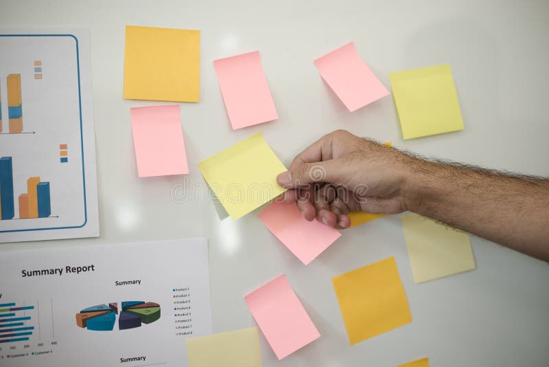 Hand of Man Holding Note. for Brainstorm Strategy Workshop Business ...