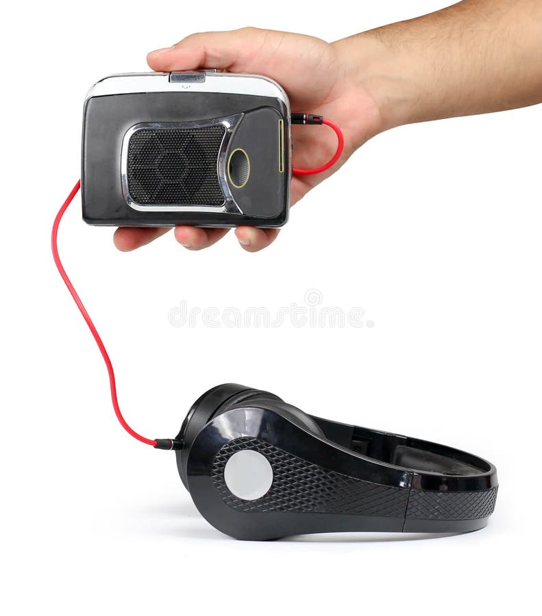 Hand of a Man Holding a Player Walkman Stock Photo - Image of music ...