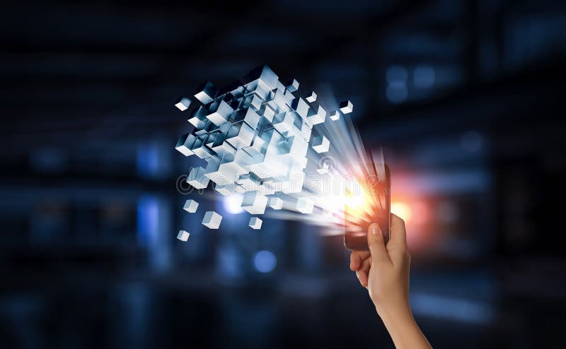 Integrating the technology stock photo. Image of geometric - 121876844