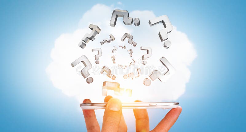 Question Marks Over Mobile Phone Stock Image - Image of answer, smart ...