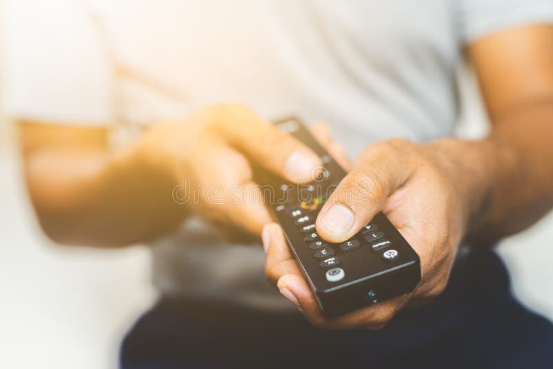 Hand Holding Television Remote. Stock Photo - Image of finger, choice ...
