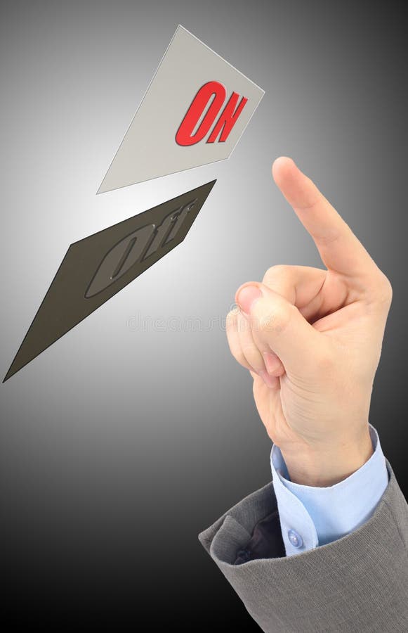 The Hand of Man Presses a Button Stock Photo - Image of count, middle ...