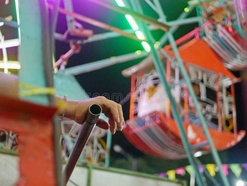 A Hand of a Man Resting on a Controller Bar / Stick Controlling a ...