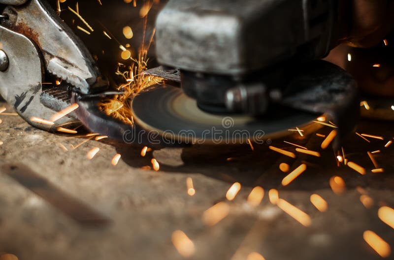 Hand of Man with Steel Cutter Tool Blurred on Black Background Stock ...