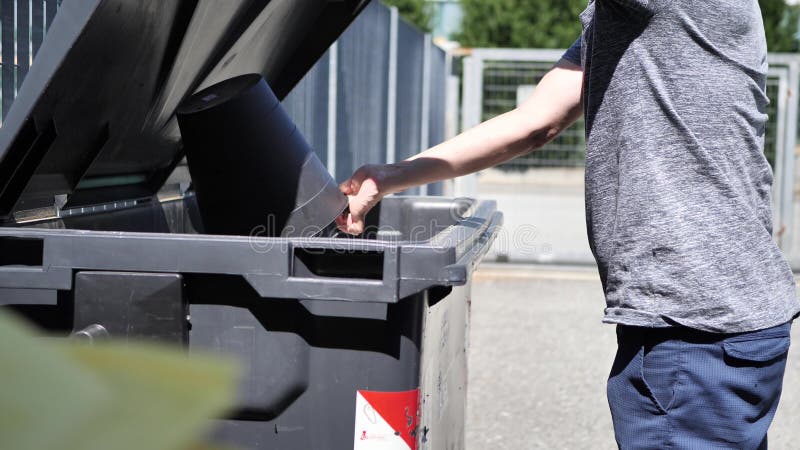 Hand of Man Throwing Away Garbage Stock Video - Video of recycle, dump ...