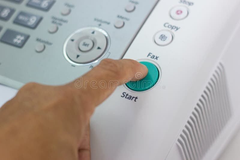 Hand Man are Using a Fax Machine in the Office Stock Image - Image of ...