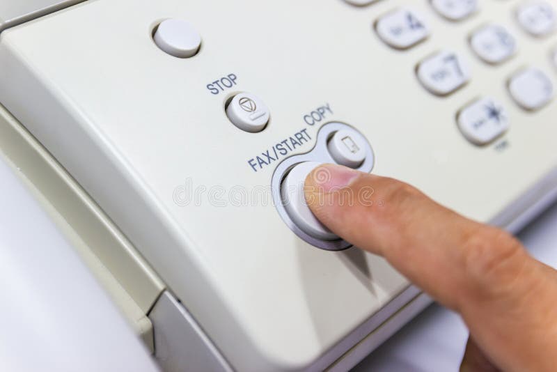 Hand Man are Using a Fax Machine in the Office Stock Photo - Image of ...