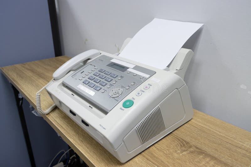 The Fax Machine in the Office, Equipment for Data Transmission Stock ...