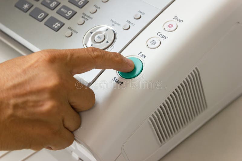 Hand Man are Using a Fax Machine in the Office Stock Photo - Image of ...