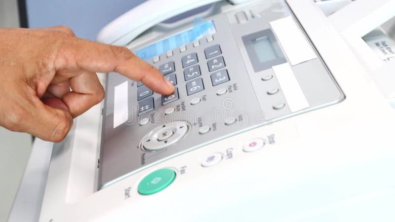 Hand Man Using a Fax Machine in the Office Stock Footage - Video of ...