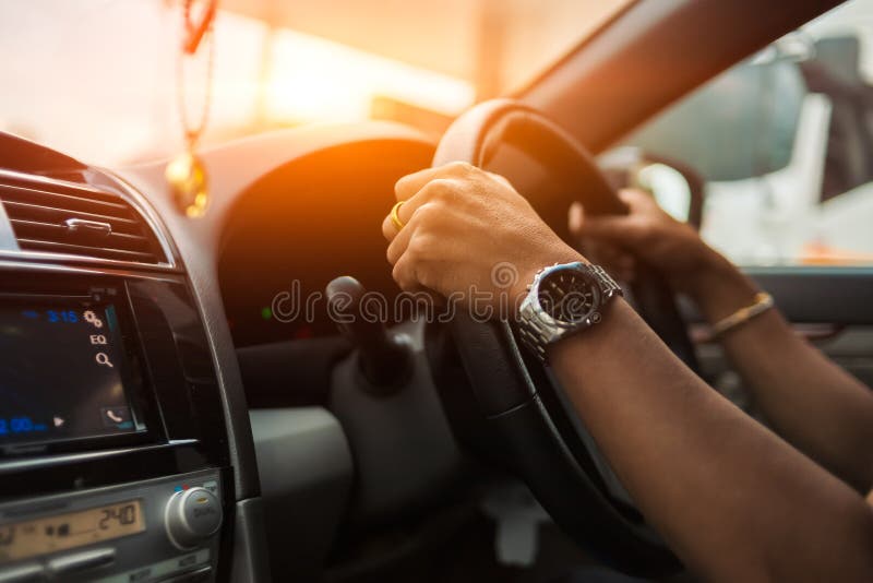 Hand Man Wear Watch and Drive a Car Stock Photo - Image of industry ...