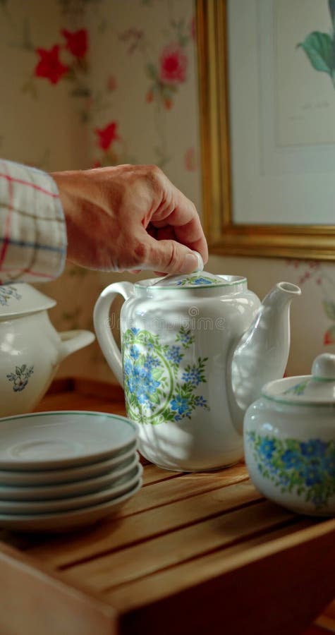 Hand of a Man Who is Using a Tea Service Stock Image - Image of person ...