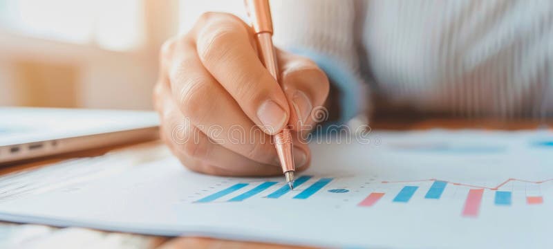Hand of a Man Writing in a Chart on a Paper Stock Image - Image of ...