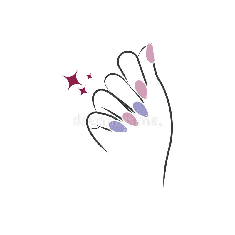Hand with Manicured Nails Icon Stock Vector - Illustration of fancy ...
